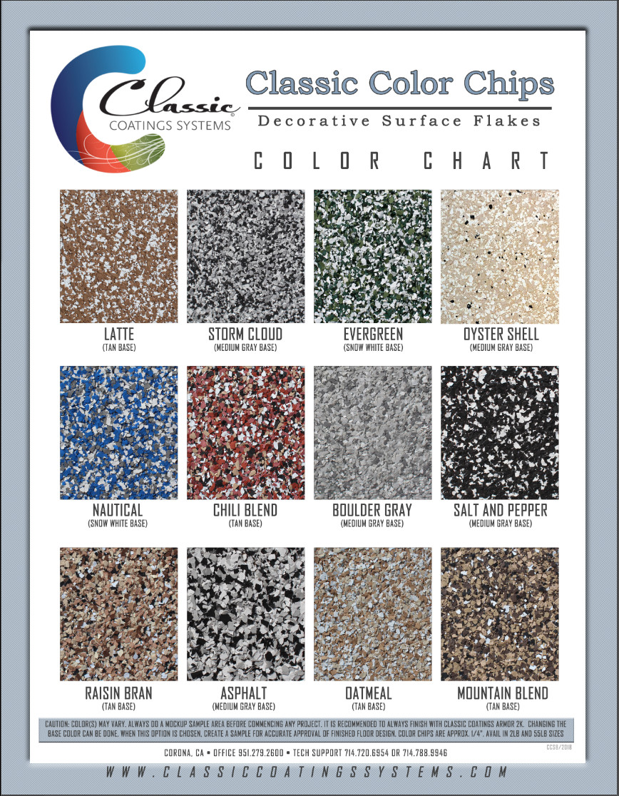 Color Chips Color Chart – Classic Coating Systems