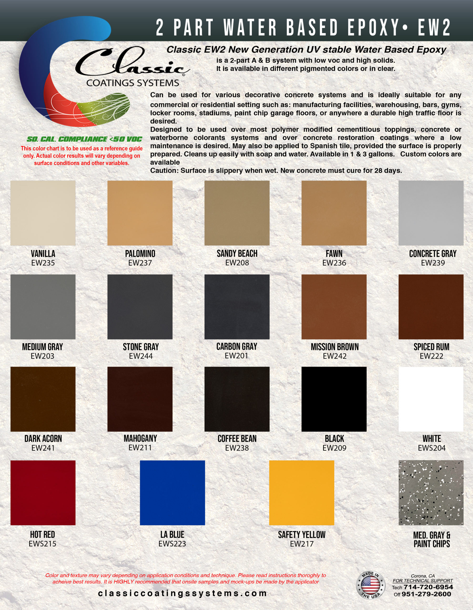 EW2 Color Chart – Classic Coating Systems